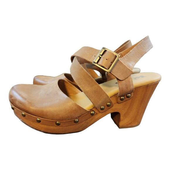 Kork-Ease | Shoes | Korks Brown Strappy Clog Platform Slingback Womens ...